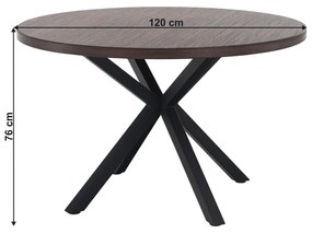 Kondela Jídelní stůl, tmavý dub / černá, průměr 120 cm, MEDOR