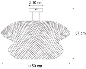 Stropní svítidlo z bambusu v orientálním stylu - Ostrava Double