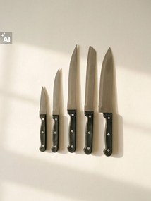 Sinsay - Sada kuchyňských nožů 5 pack - černá