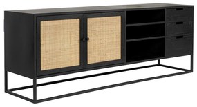 Černý ratanový TV stolek 38x55 cm Guuji – White Label