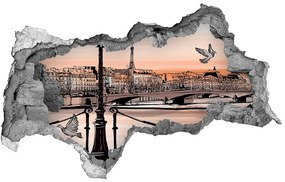 Wallmuralia Fototapeta díra na zeď 3D Soumrak v Paříži 95x73 cm