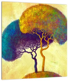 Obraz - Stromy na kopci (30x30 cm)