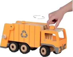 GOKI Popelářské auto Eko / Dřevěné auto / oranžová / od 3 let