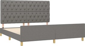 Rám postele bez matrace tmavě šedý 160 x 200 cm textil 3125309