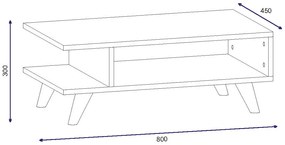 Designový konferenční stolek Farica 80 cm bílý