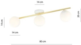 Stropní svítidlo SPLENDI 3xE14/10W/230V bílá/zlatá