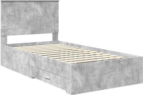 Rám postele s čelo Betonově šedá 100 x 200 cm Kompozitní dřevo 3411344