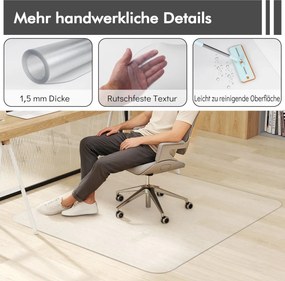Costway Podložka pod kancelářskou židli Transparentní PVC rohož – 180 × 160 cm