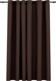Zatemňovací závěs s kroužky vzhled lnu taupe 290 x 245 cm 321203