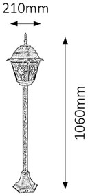 Rabalux Venkovní stojací lampa Monaco max. 60W | E27 |  IP43 - antická zlatá, 8185