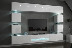 Ral Obývací stěna MINSK 2, 257 cm - Bílý lesk