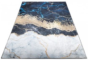 Modrý módní koberec s abstraktním vzorem Šířka: 140 cm | Délka: 200 cm