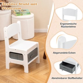 Costway Dětský stojan s židlí, výškově nastavitelná dětská tabule s tabulí