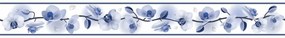 Bordura na zeď samolepicí - Květ orchideje modrá