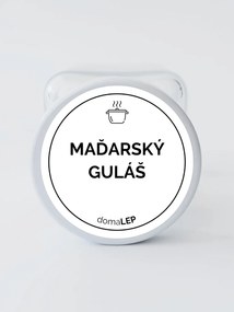 Samolepka na kořenky MAĎARSKÝ GULÁŠ bílá 5 cm tučné písmo
