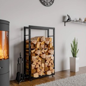Stojan na palivové dřevo Keri V2 25x60x125 – černá