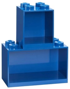 OnaDnes -20% Lego® Set dvou modrých nástěnných polic LEGO® Brick