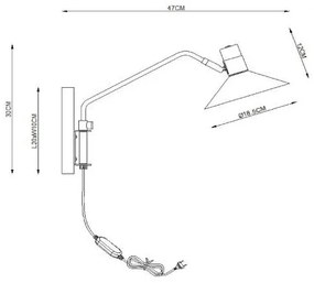 Lucide 05228/01/30 - Stmívatelná nástěnná lampa PEPIJN 1xE14/40W/230V