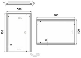 Nimco LED zrcadlo 500x700 - ZP 11001