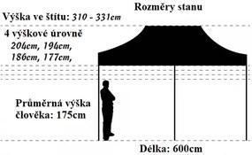 Bestent Nůžkový stan 3x6 m červený All-in-One