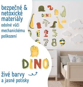 Sipo Nástěnné samolepky do dětského pokoje, Dino Numbers