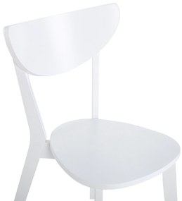 Sada jídelního stolu a 4 židlí bílá ROXBY Beliani