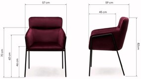 Vínové designové jídelní křeslo HELSINKI VELVET