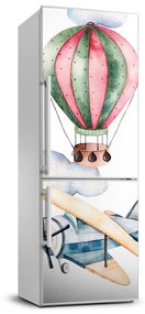 Wallmuralia Foto nálepka na ledničku Balony a letadla 60x180 cm