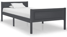 vidaXL Rám postele masivní borové dřevo šedý 100 x 200 cm