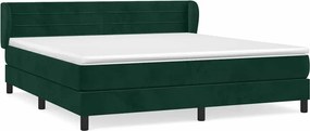 Box spring postel s matrací tmavě zelená 160x200 cm samet 3127562