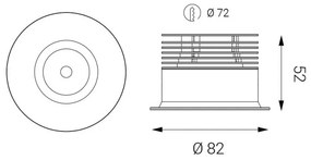 Led2 Zápustné LED svítidlo  SPOT B ø 8,2 cm, hl. 5,2 cm Barva: Bílá, Stmívání, řízení: ON/OFF, Chromatičnost: 3000K