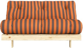 Oranžová/hnědá rozkládací pohovka 140 cm Roots – Karup