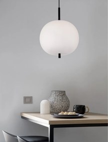Bílé/černé skleněné závěsné svítidlo ø 30 cm Lato – Nova Luce