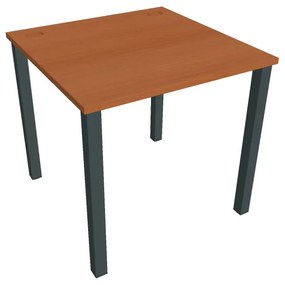 Stůl pracovní rovný 80 cm - Hobis Uni US 800 Dekor stolové desky: třešeň, Barva nohou: černá