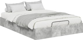 Ottoman postel Betonově Šedá 140 x 200 cm Dřevěný materiál 3409272
