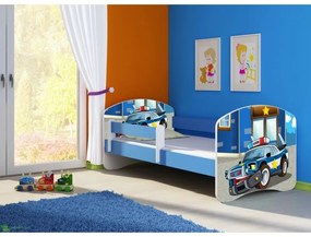 Dětská postel - Policie 2 140x70 cm + šuplík  modrá
