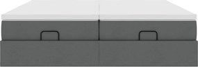 Osmanský rám postele s matrací tmavě šedý 200x200cm textil 3311249