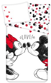 Jerry Fabrics Bavlněné povlečení 140x200 + 70x90 cm - Mickey a Minnie "Love 04"