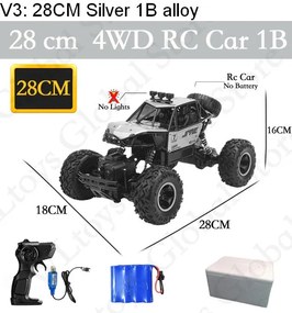 Offroad auto na dálkové ovládání, více variant Varianta: V3: 28CM Silver 1B alloy (slitina)