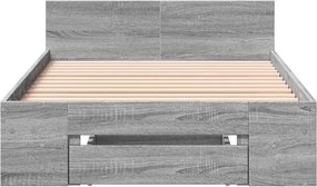 Rám postele se zásuvkou šedý sonoma 90x190 cm kompozitní dřevo 3280788