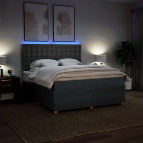 Box spring postel s matrací tmavě šedá 180x200 cm textil 3294450