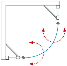 Roltechnik Outlet Čtvrtkruhový sprchový kout OBCR2 - bez vaničky Varianta: rozměry: 90x90 cm - (OBCR2/90x90 - 4000736), Barva profilů a typ výplně: profily: brillant, výplň: transparent