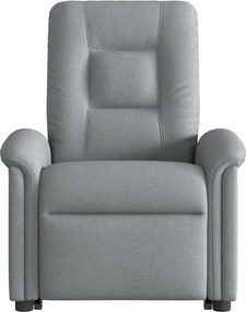 Elektrické zvedací masážní polohovací křeslo světle šedé textil 3303284