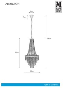 Markslöjd 108125 - Křišťálový lustr na řetězu ALLINGTON 3xE14/25W/230V