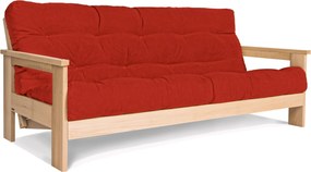 Marior Home  Rozkládací futonová pohovka Mexico - Přírodní buk olejovaný / Red