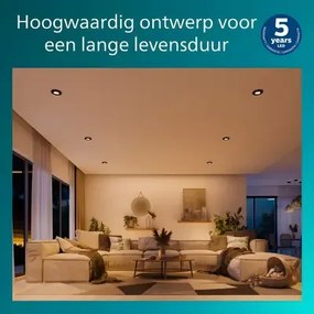 Philips Peridot černá O9 cm / Vestavné svítidlo / GU10 / 7W / IP20