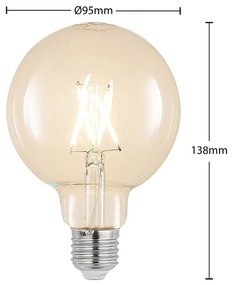 LED žárovka E27 4W 2 700K G95 globe čirá sada 3ks