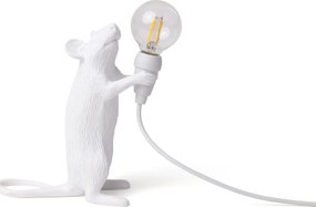 Lampa Mouse stojící s USB zásuvkou bílá