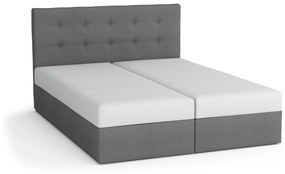 Kontinentální postel 160x200 cm Mimosa (melírovaná černá + tmavě šedá) (s roštem a matrací). 1007809