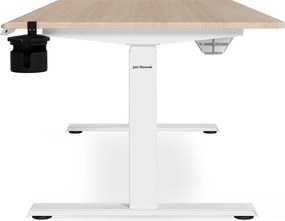 Elektrický stůl s nastavitelnou výškou ergonomický bílý/dub sonoma,1600x800 mm: ARIA